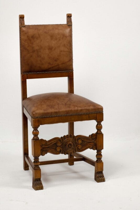 6 Καρεκλες Τραπεζαριας με Δερμα - Antiques Moudaki